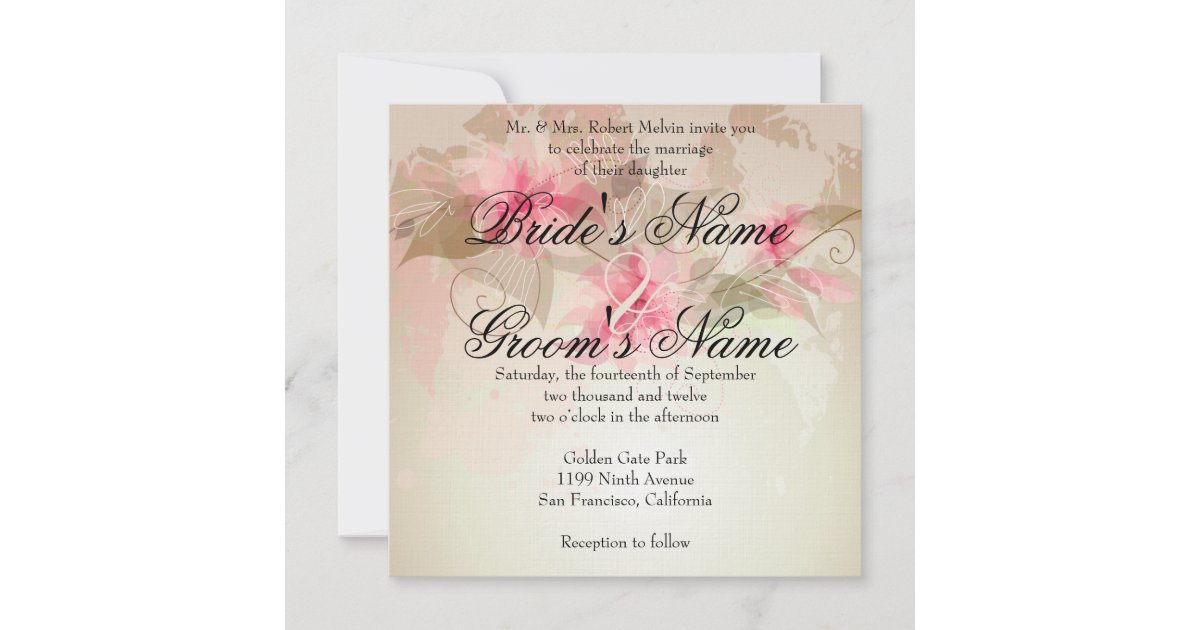Pink Lily Floral Invitation | Zazzle