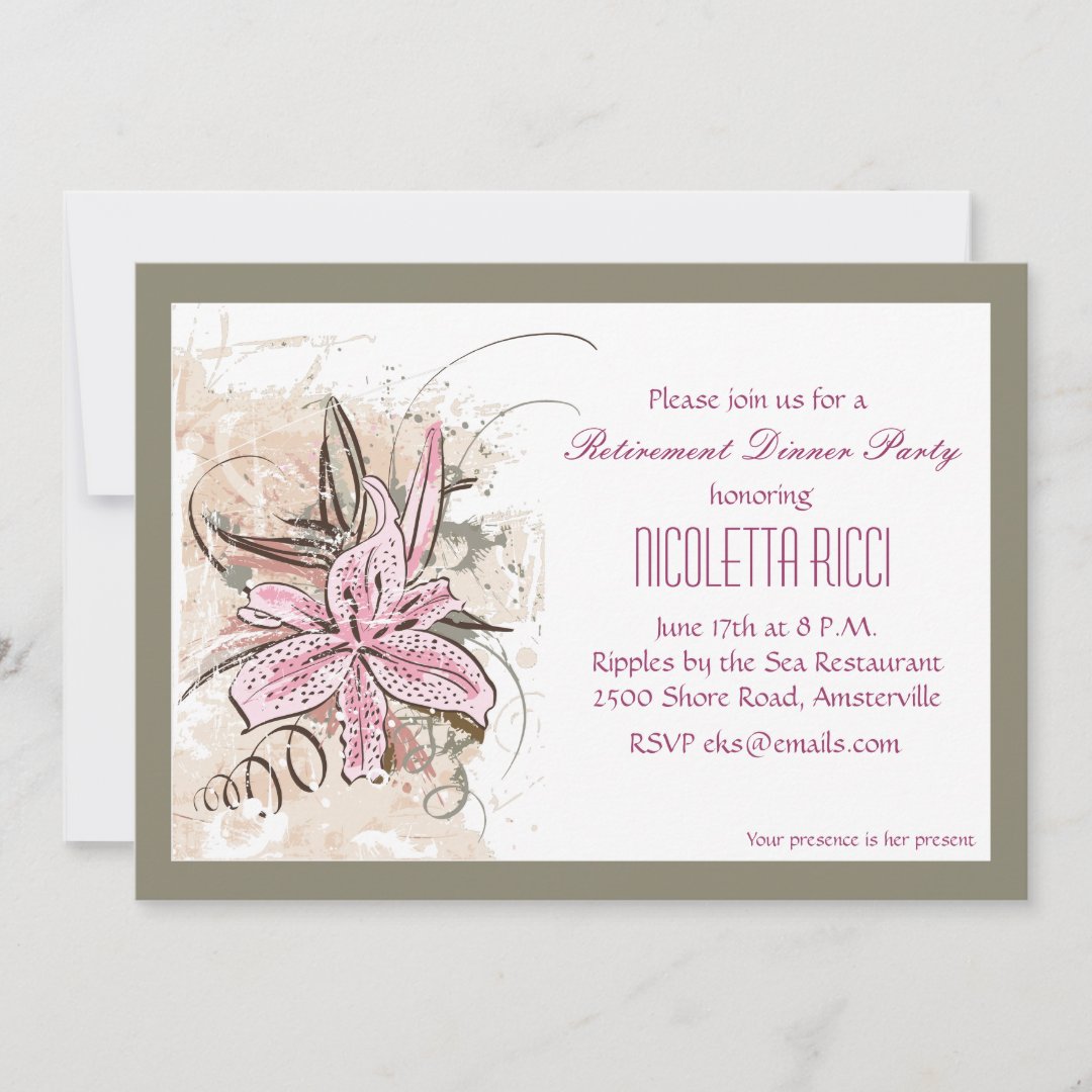 Pink Lily Invitation | Zazzle