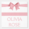 Pink Linen Ribbon Bows Baby Name Wallpaper Wallpaper | Zazzle