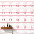 Pink Linen Ribbon Bows Baby Name Wallpaper Wallpaper | Zazzle