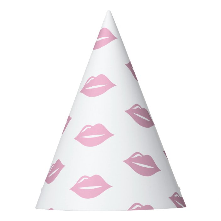 Pink lips, birthday party hat | Zazzle.com