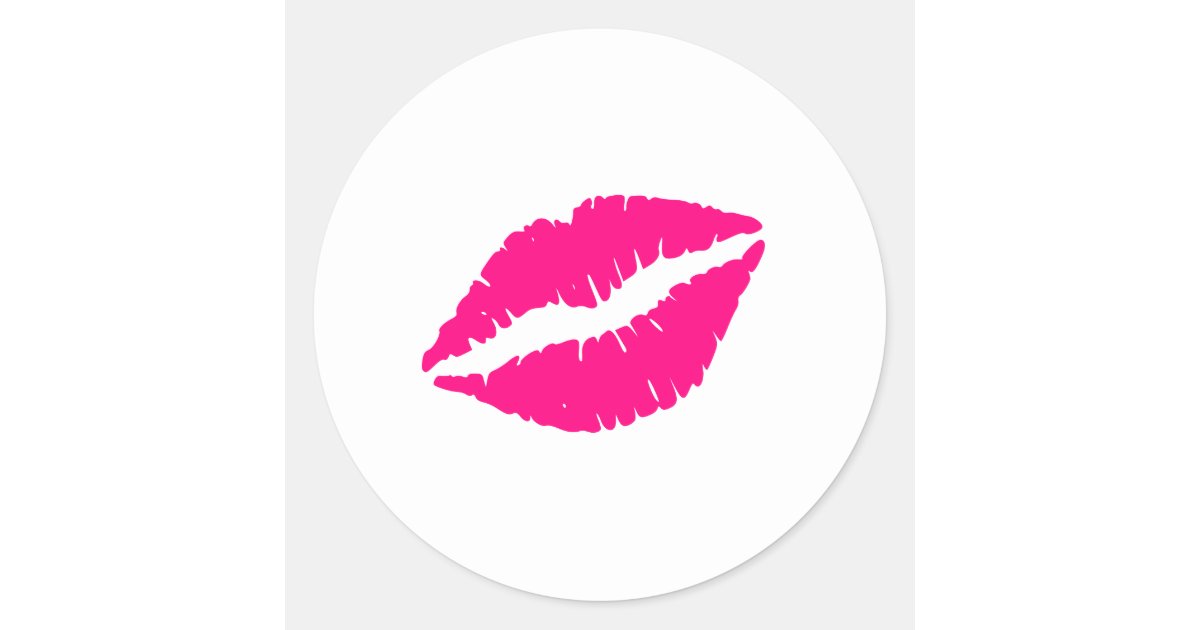 Pink Lips Classic Round Sticker | Zazzle