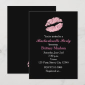 Pink Lips KISS Bachelorette Party Invitation | Zazzle