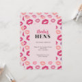 Pink Lips Kiss the Miss Glam Hens Party Invitation | Zazzle
