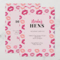 Pink Lips Kiss the Miss Glam Hens Party Invitation | Zazzle
