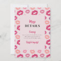 Pink Lips Kiss the Miss Glam Hens Party Invitation | Zazzle