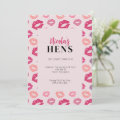 Pink Lips Kiss the Miss Glam Hens Party Invitation | Zazzle