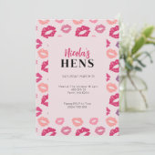 Pink Lips Kiss the Miss Glam Hens Party Invitation | Zazzle