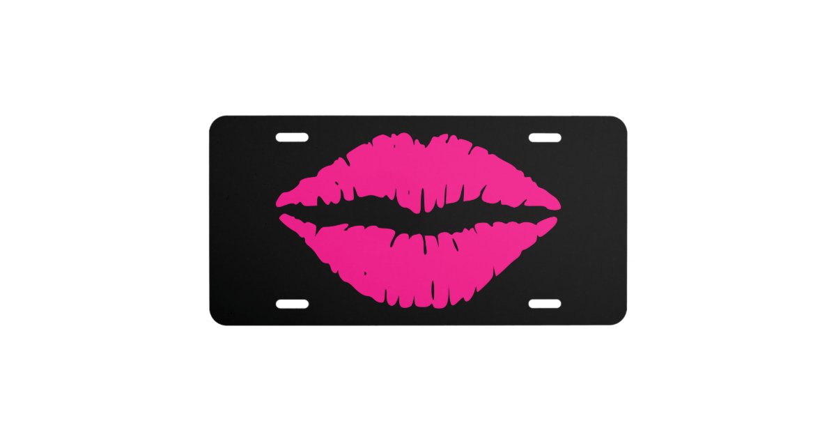 Pink Lips License Plate | Zazzle