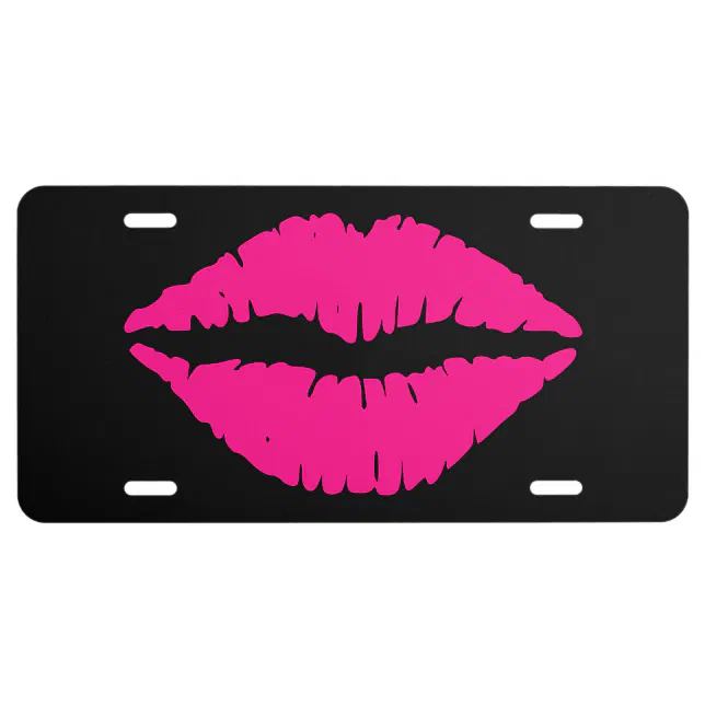 Pink Lips License Plate | Zazzle