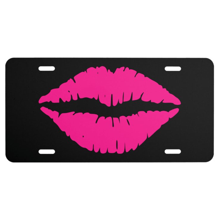 Pink Lips License Plate | Zazzle