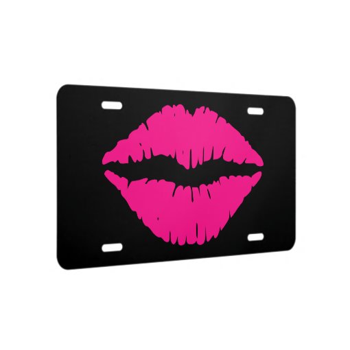 Pink Lips License Plate | Zazzle