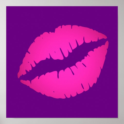 Pink Lips Poster | Zazzle