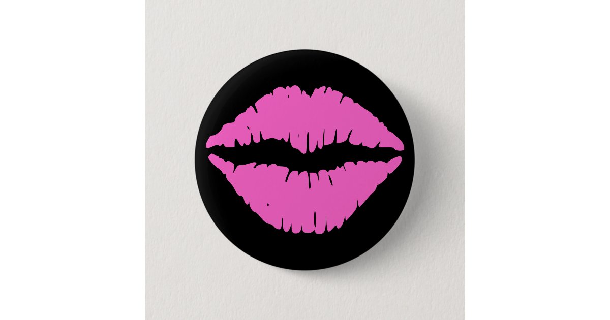 Pink Lipstick Button | Zazzle