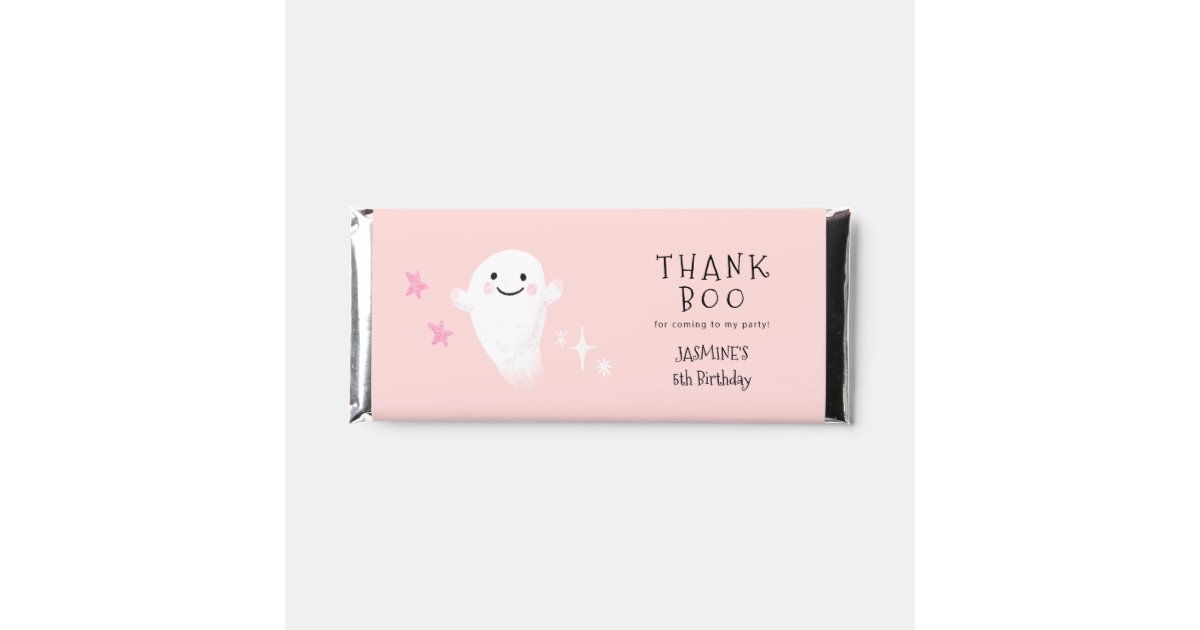 Pink Little Boo Birthday Hershey Bar Favors | Zazzle