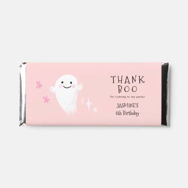 Pink Little Boo Birthday Hershey Bar Favors | Zazzle