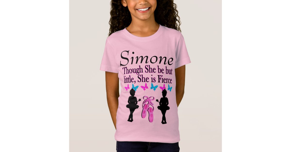 PINK LITTLE BUT FIERCE PERSONALIZED DANCE T SHIRT | Zazzle