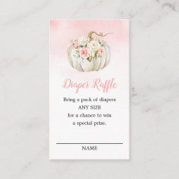 Pink Little Pumpkin Diaper Raffle Ticket Enclosure Card | Zazzle