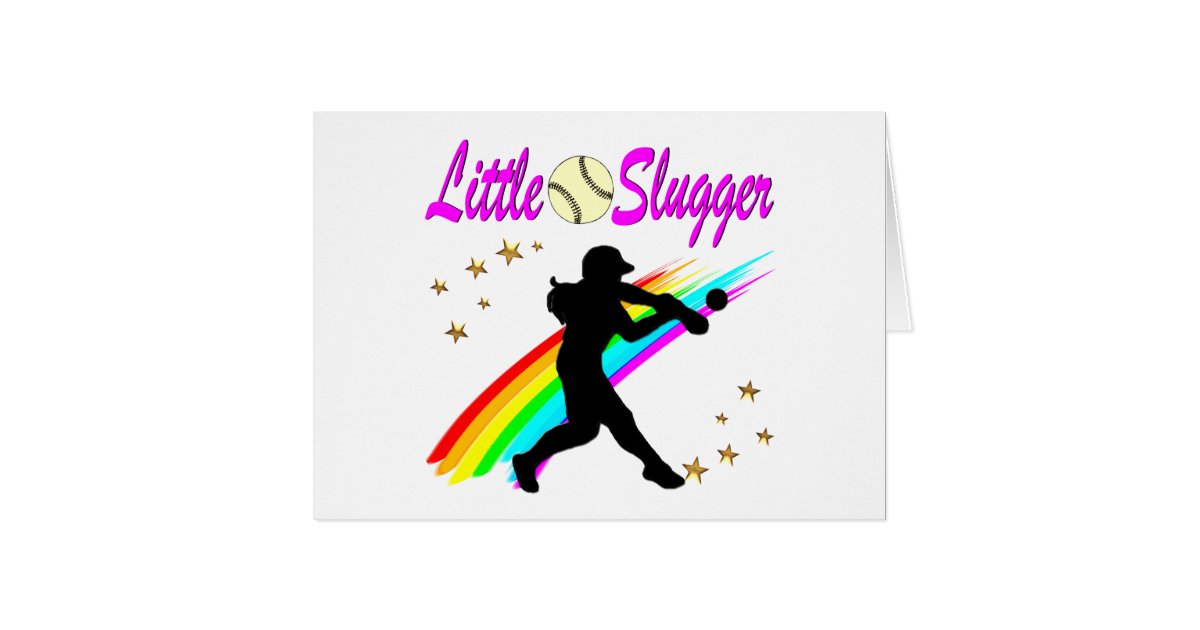 PINK LITTLE SLUGGER SOFTBALL GIRL DESIGN | Zazzle