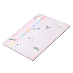 Pink Llama Llamacorn Weekly Planner Notepad | Zazzle
