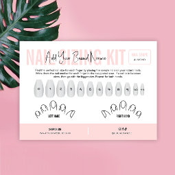 Pink Logo Artificial Nails Sizing Kit Display Card | Zazzle