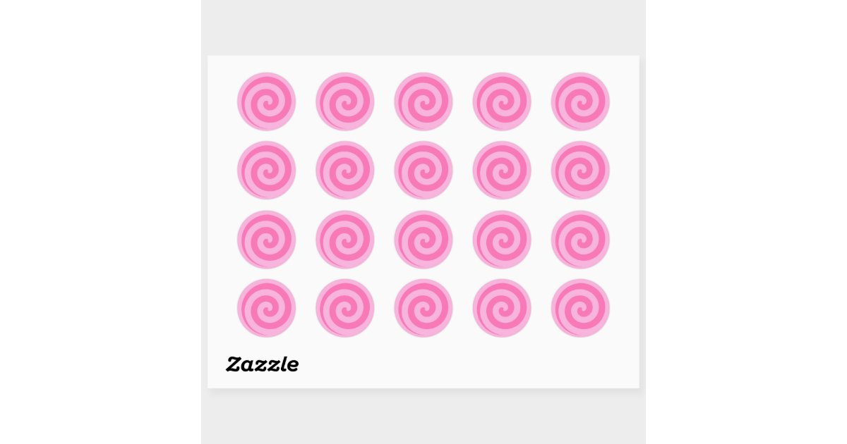 Pink Lollipop Swirl Circle Stickers | Zazzle