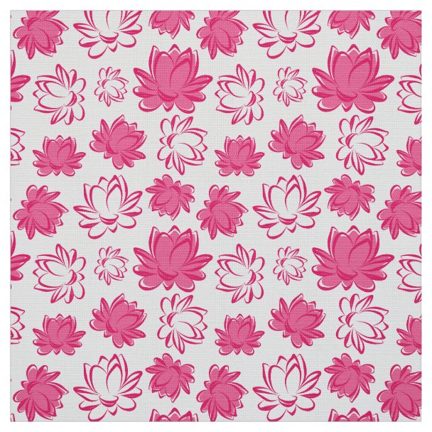 Lotus pattern fabric | Zazzle