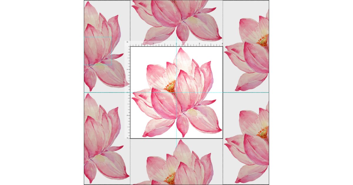 Pink Lotus Flowers Fabric | Zazzle
