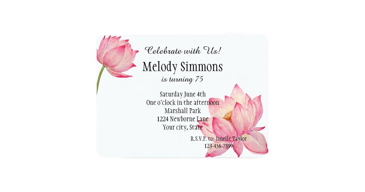 Pink Lotus Flowers Invitation | Zazzle.com