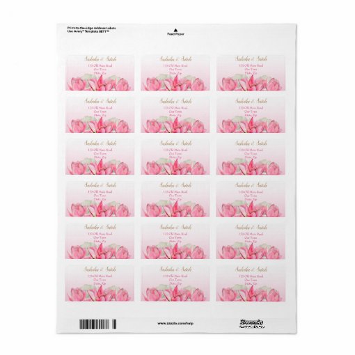 Pink lotus Indian wedding Label | Zazzle