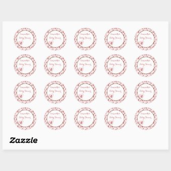 Pink Love Bug, Baby Girl Classic Round Sticker | Zazzle