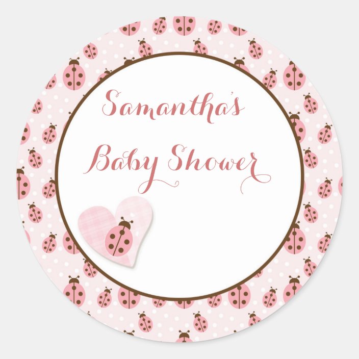 Pink Love Bug, Baby Girl Classic Round Sticker | Zazzle.com