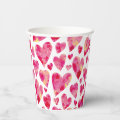 Pink Love Heart pattern Paper Cups | Zazzle