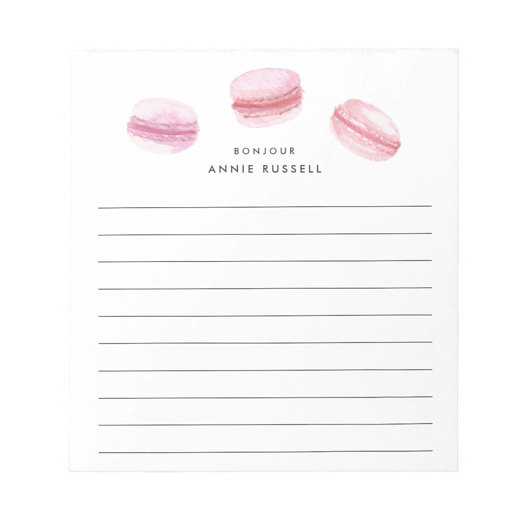 Pink Macarons | Personalized Lined Notepad | Zazzle