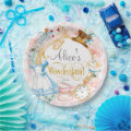 Pink, Mad Hatter, Tea Party, Girl Wonderland Paper Plates | Zazzle