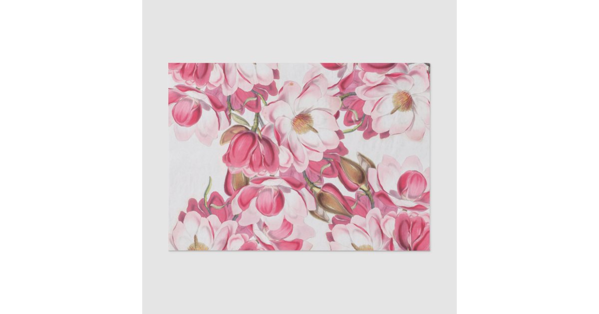 Pink Magnolia Tissue Paper | Zazzle