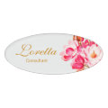 Pink Magnolias Floral Name Tag | Zazzle