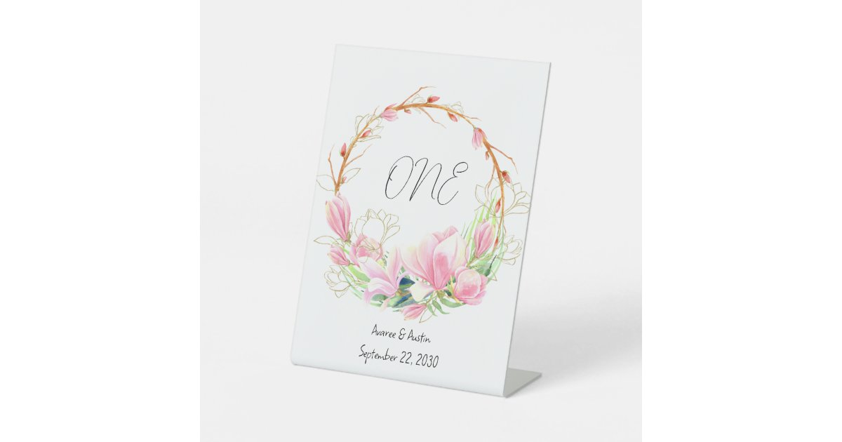 Pink Magnolias Tabletop Pedestal Sign | Zazzle