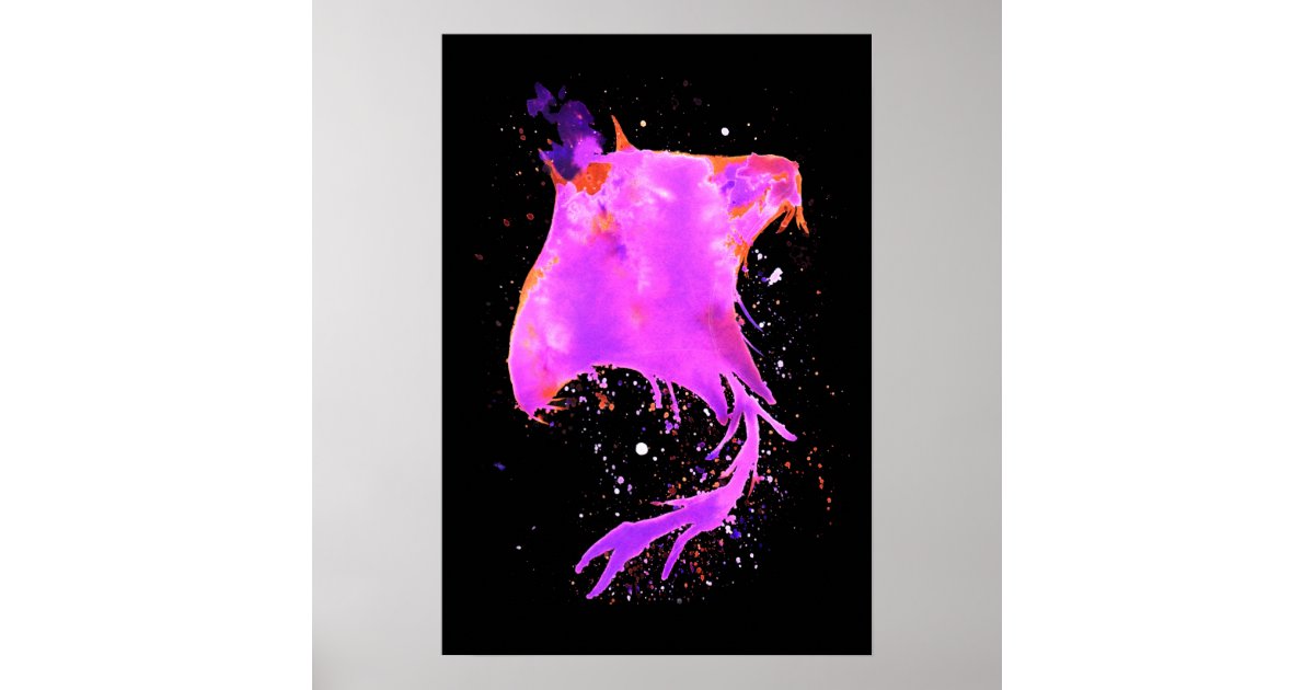 Pink Manta Ray Poster | Zazzle