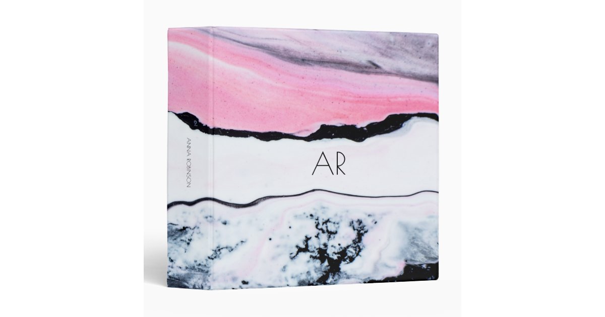 Pink Marble Binder | Zazzle