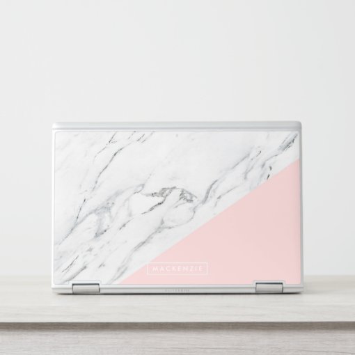 Pink & Marble HP Laptop Skin | Zazzle