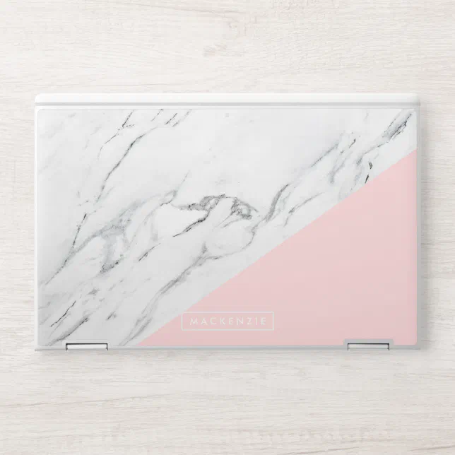 Pink & Marble HP Laptop Skin | Zazzle