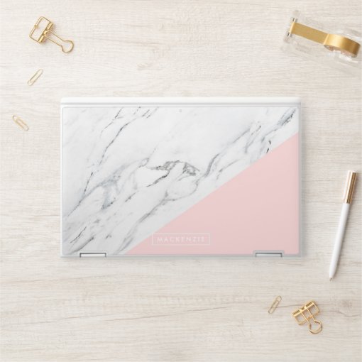 Pink & Marble HP Laptop Skin | Zazzle