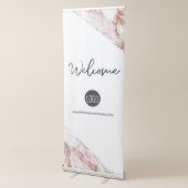 Pink Marble Rose gold Welcome Logo website Retractable Banner | Zazzle