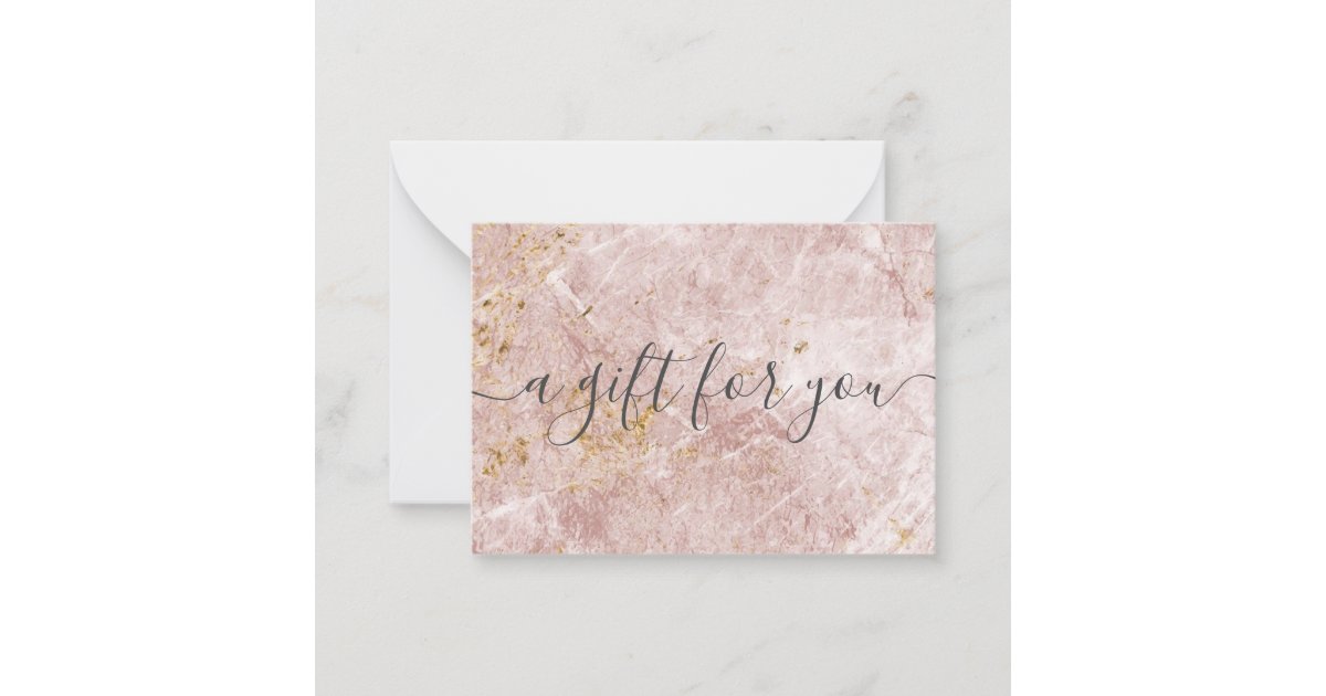 Pink Marble Small Business Gift Certificate Note Card | Zazzle