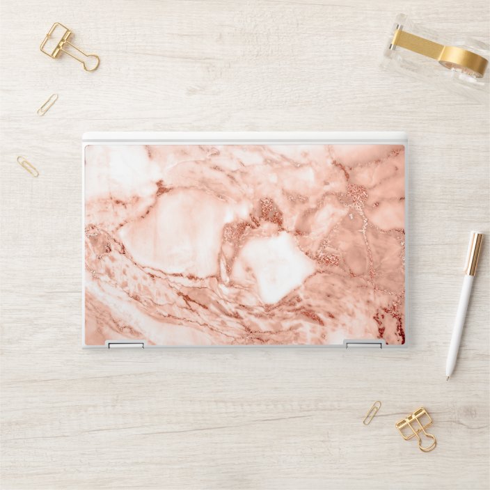 Pink Marble Stone Look Rose Gold HP Laptop Skin | Zazzle.com