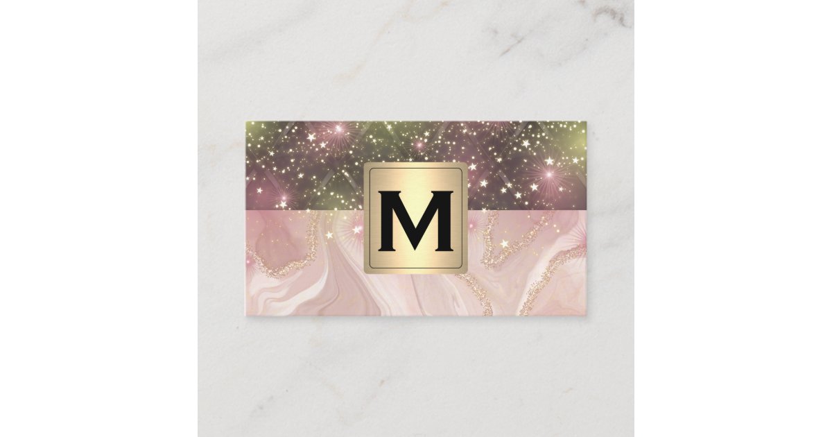 Pink Marble | Upholstered | Stardust Business Card | Zazzle