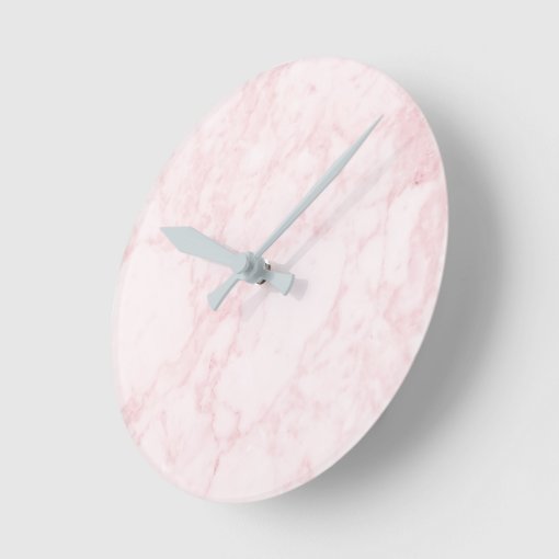Pink Marble Wall Clock | Zazzle