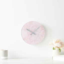 Pink Marble Wall Clock | Zazzle