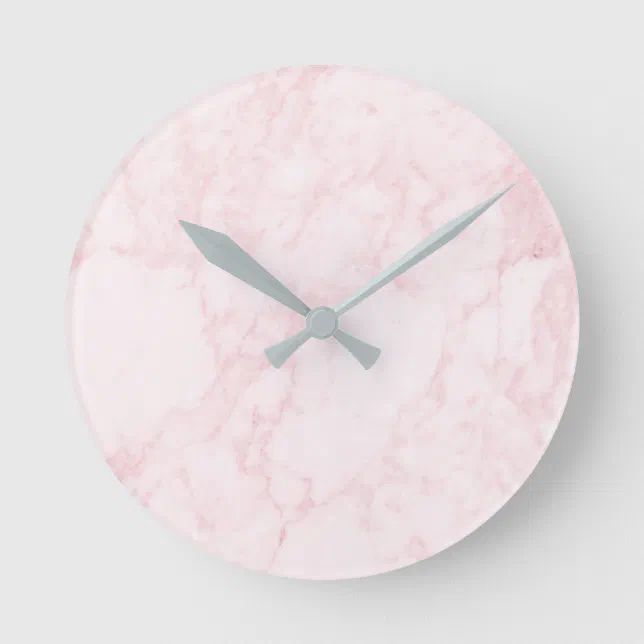 Pink Marble Wall Clock | Zazzle